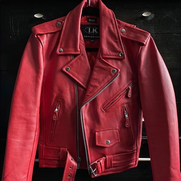 Leather King | Jackets & Coats | Small Red Leather Jacket | Poshmark